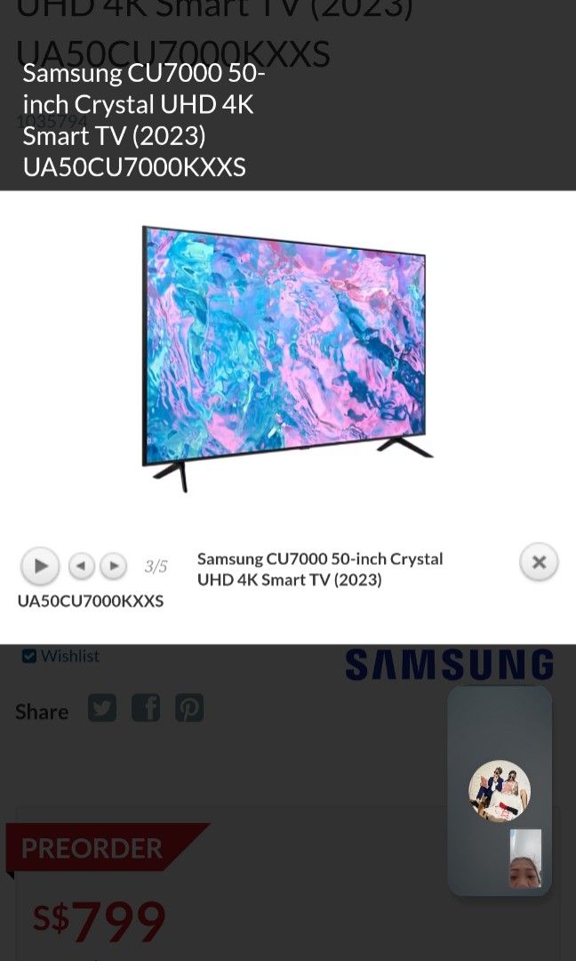 Samsung CU7000 50-inch Crystal UHD 4K Smart TV, TV & Home Appliances ...