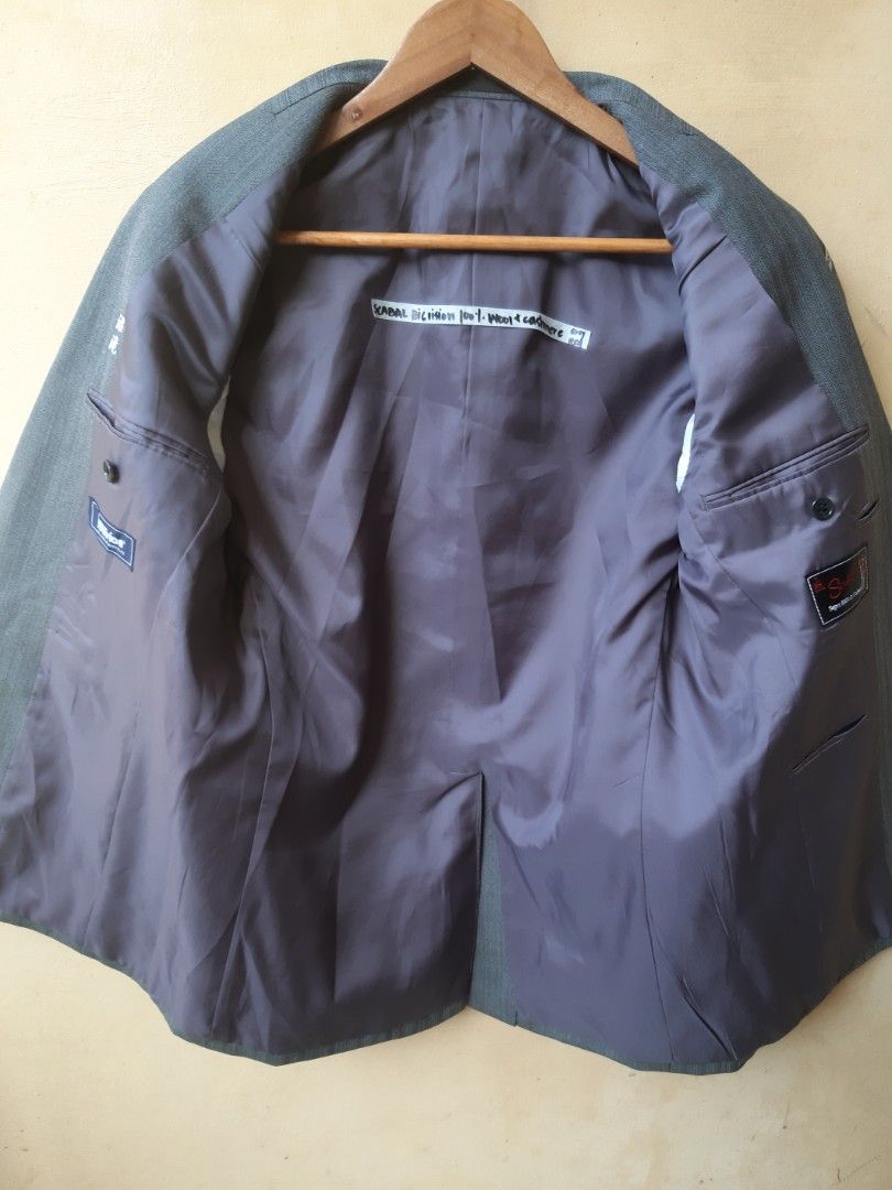 Scabal Big Vision Wool and Cashmere Tuxedo Coat suit Gray n Red on ...