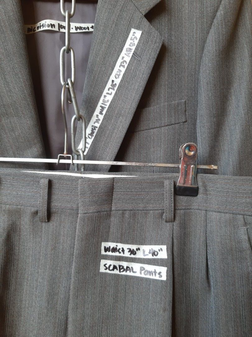 Scabal Big Vision Wool and Cashmere Tuxedo Coat suit Gray n Red ...