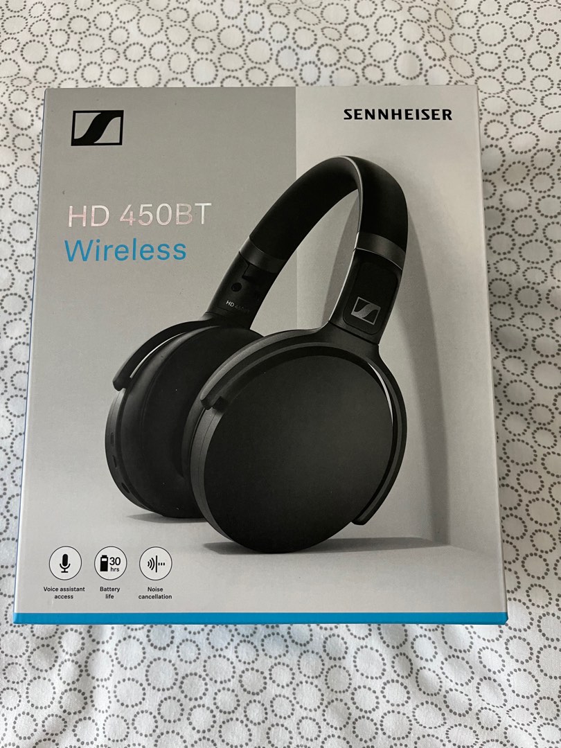 Sennheiser HD 450BT Wireless Bluetooth Headphones with noise cancelling, Audio, Headphones ...