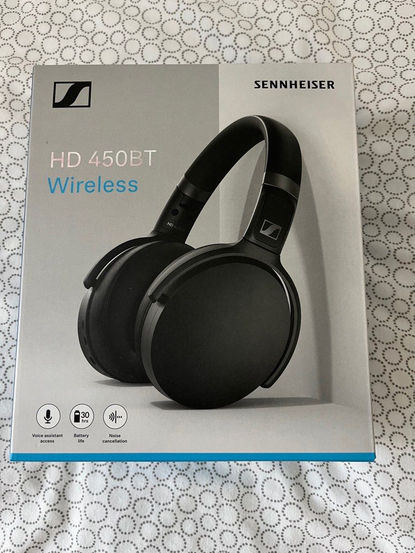 Sennheiser HD 450BT Wireless Bluetooth Headphones with noise cancelling, Audio, Headphones ...