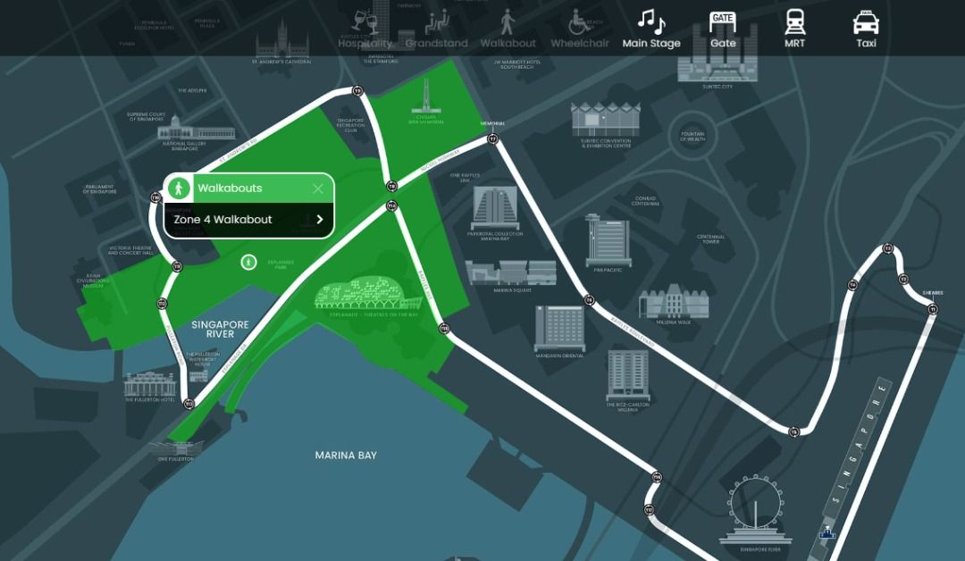 SGP Singapore F1 Zone 4 Walkabout Tickets Sunday, Tickets & Vouchers ...