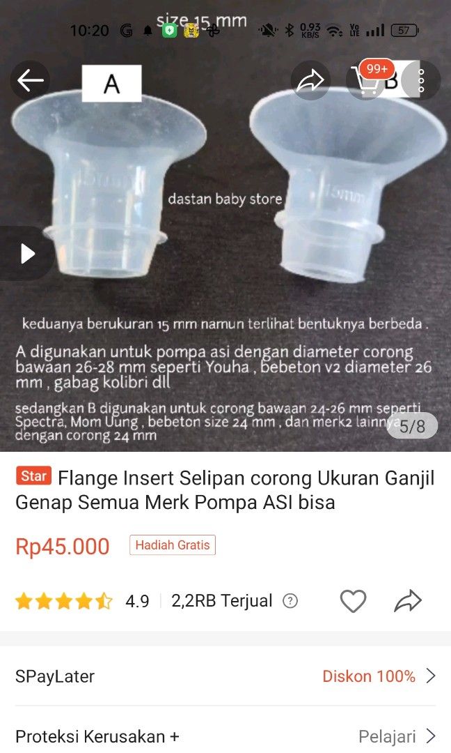 Silicon Flange insert ukuran 19mm (1pasang), Bayi & Anak, Perawatan ...