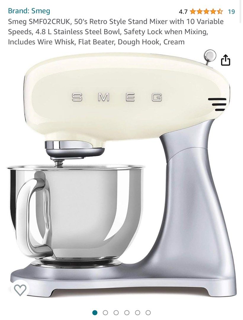 Smeg Speed Stand Mixer Cream, TV & Home Appliances, Kitchen Appliances ...