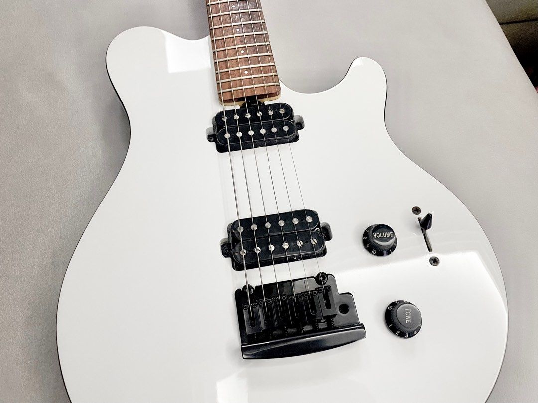 Sterling by Music Man AX3S Axis Electric Guitar, Jatoba FB, White w ...