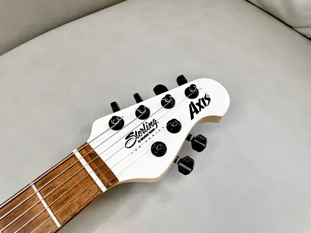 Sterling by Music Man AX3S Axis Electric Guitar, Jatoba FB, White w ...