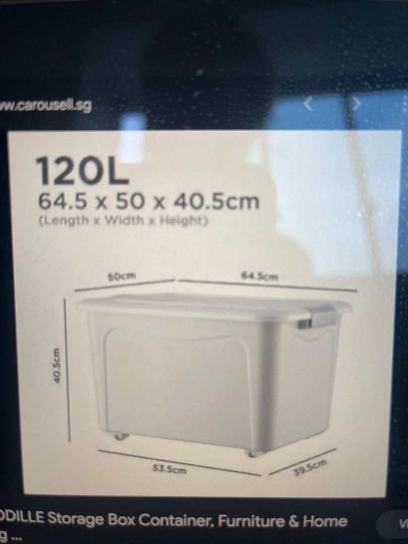 Storage Box 120l, Furniture & Home Living, Home Improvement ...