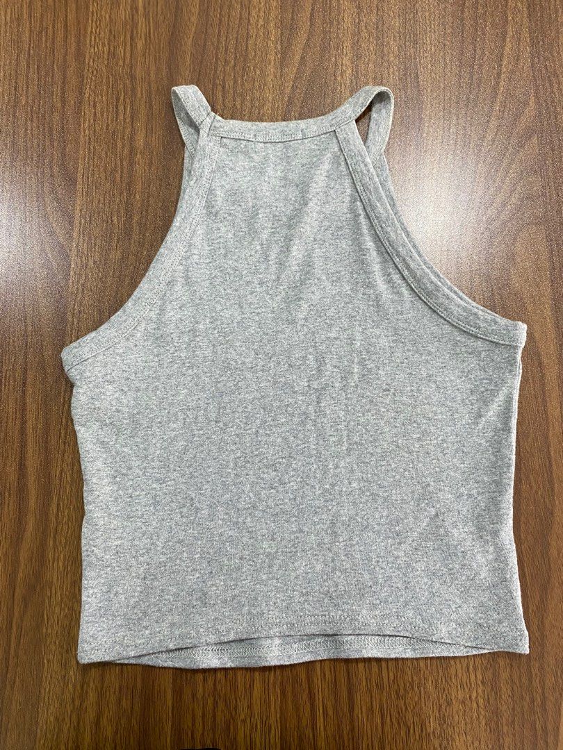 Temt Light Grey Halter Top, Women's Fashion, Tops, Sleeveless on Carousell