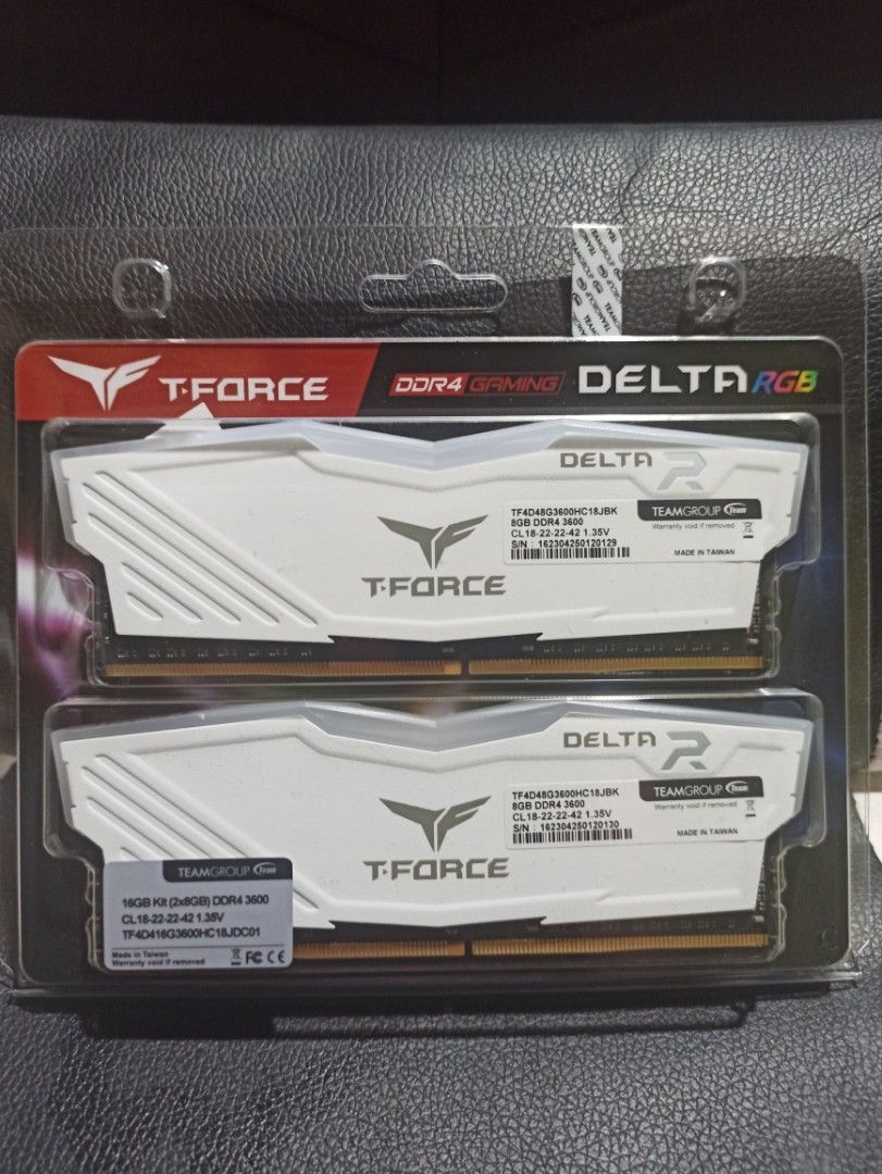 Tforce delta rgb 16gb (8x2) 3600Mhz, Computers & Tech, Parts ...