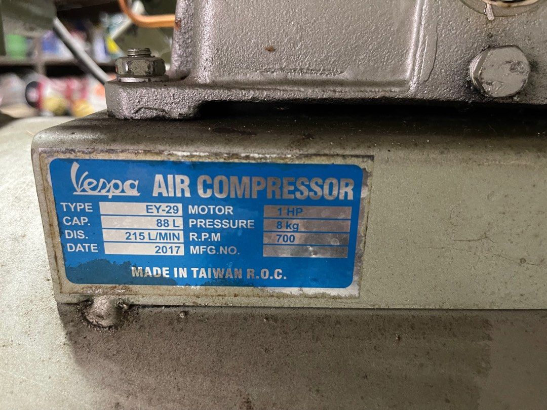 Vespa Air Compressor 1 HP Belt Driven, Commercial & Industrial ...