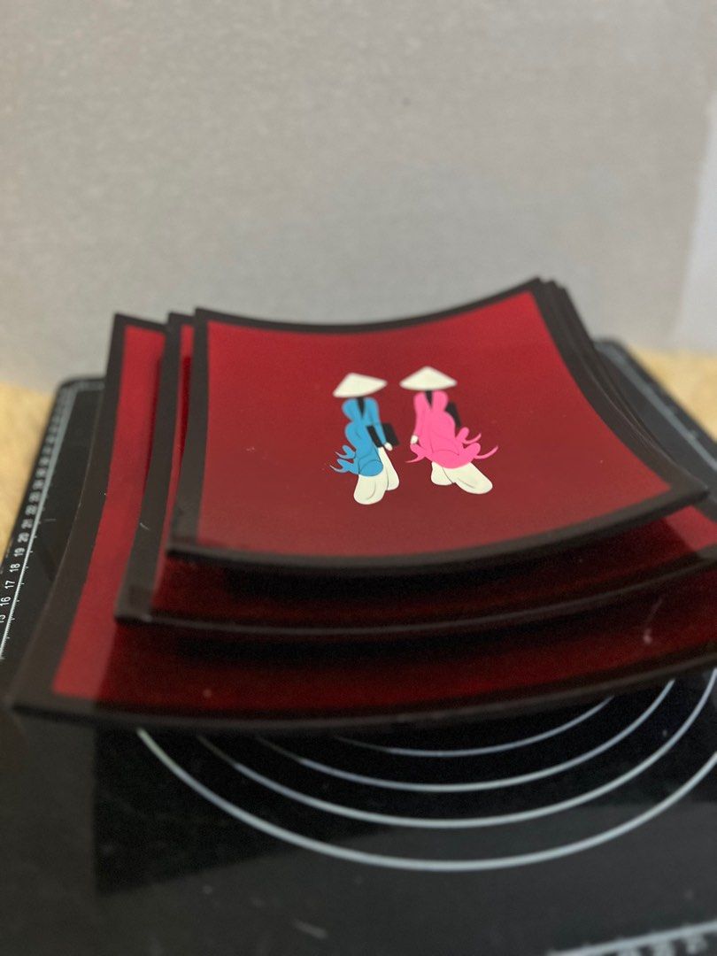 Vietnamese Curve Square Decorative Lacquer Plates on Carousell