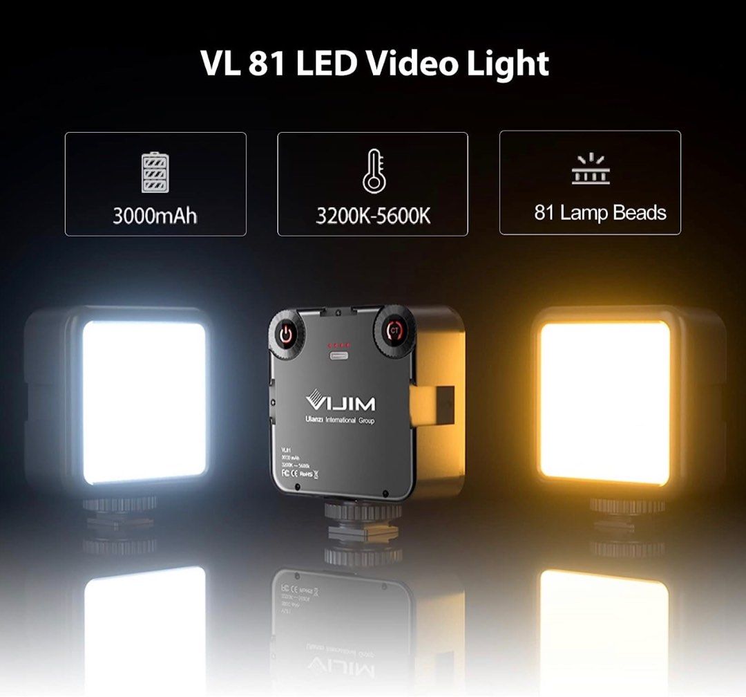 VIJIM VL81 RECHARGEABLE BI-COLOR FILL LIGHT DIMMABLE, Photography ...