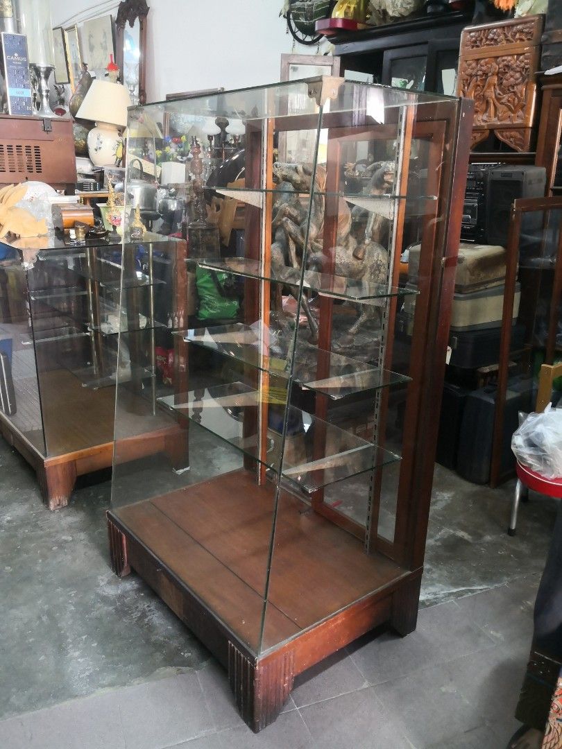 Vintage Glass Show Case Display Cabinet, Hobbies & Toys, Collectibles ...