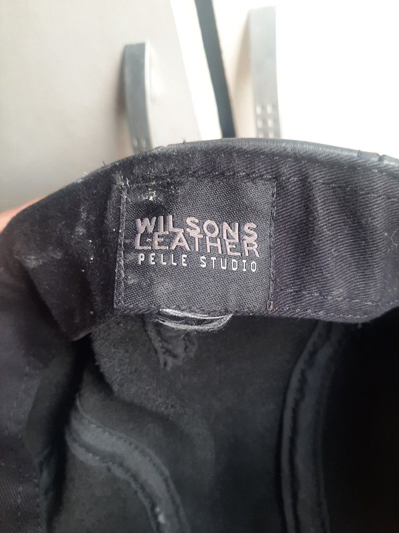 vintage Wilsons Leather Pelle Studio black leather palos cap/hat on ...