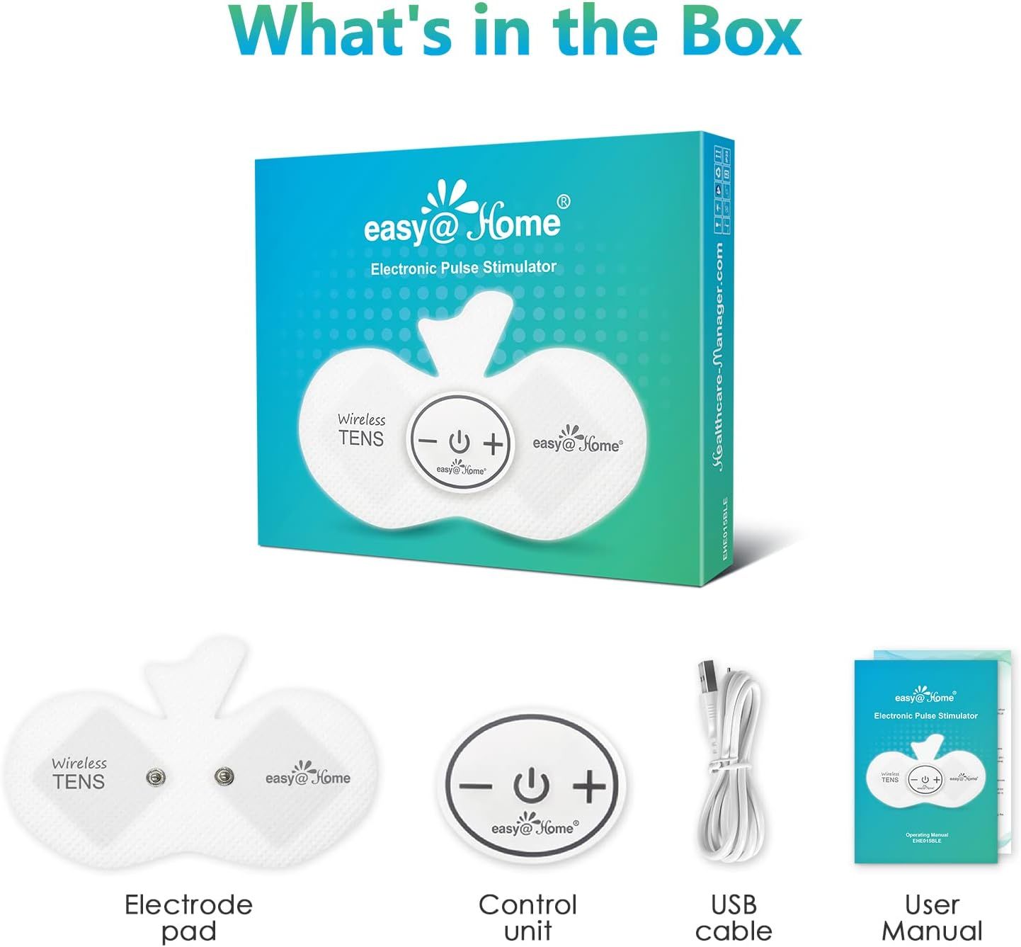 Wireless TENS Unit Muscle Stimulator: Easy@Home Back Pain Relief Leg ...