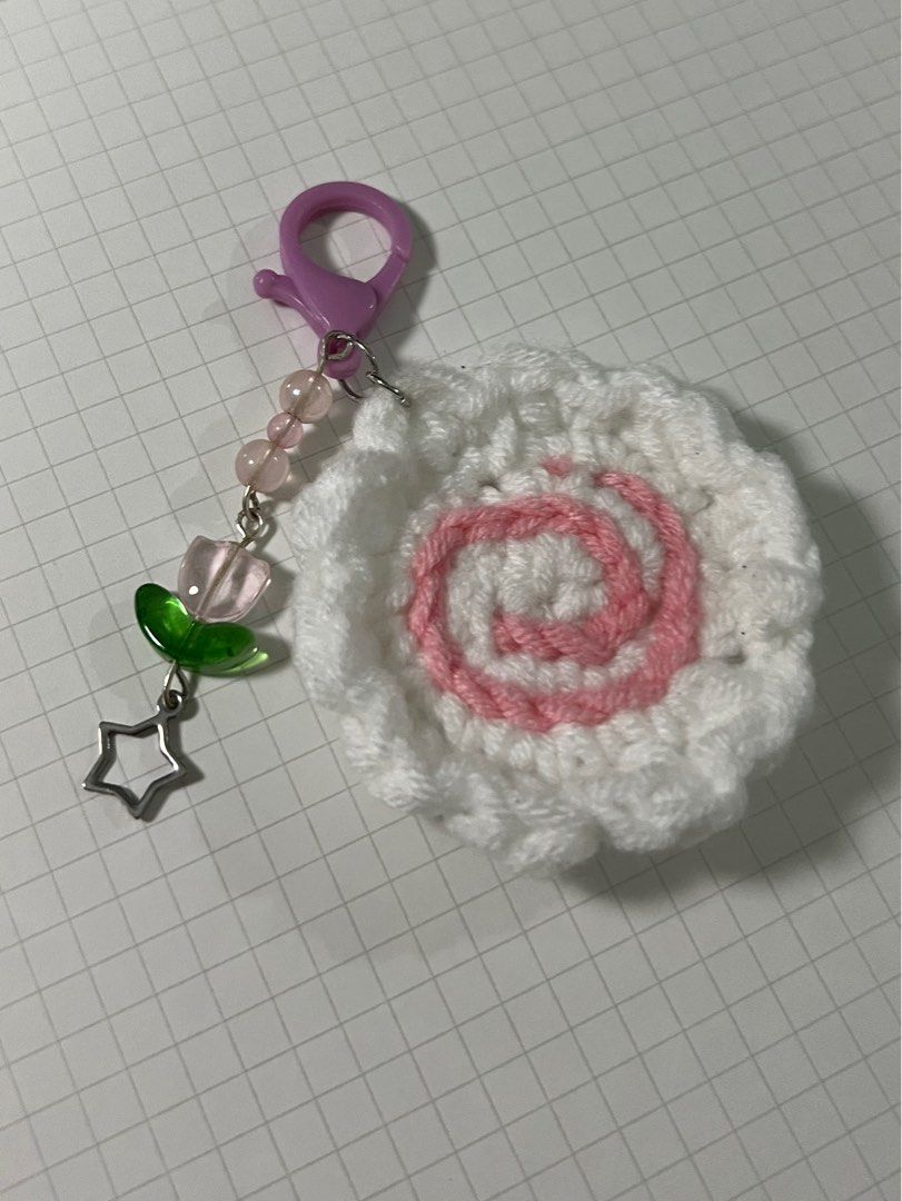 wts crochet japanese fishcake/narutomaki keychain, Hobbies & Toys ...