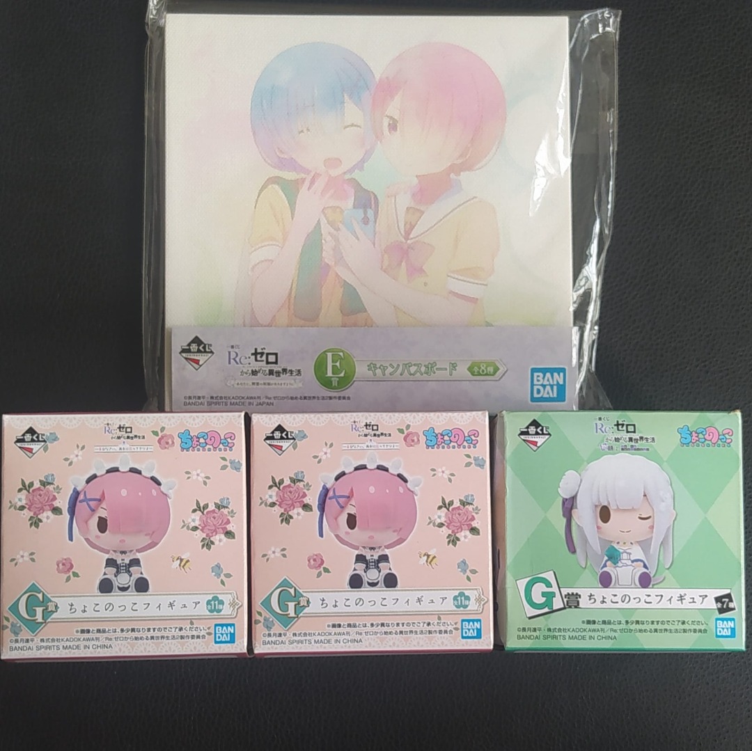 WTS/WTT Re:Zero Art Board (Rem Ram) Mini Figurine Chokonokko Chokonoko ...