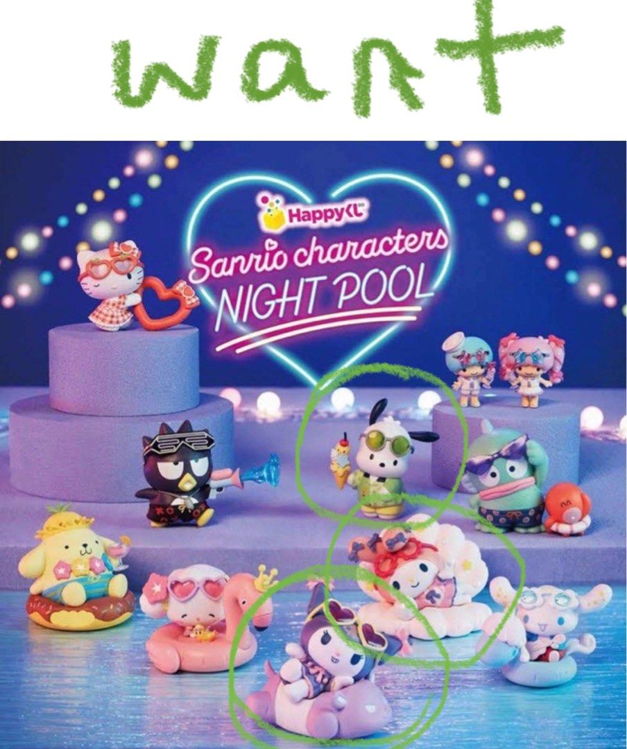 WTT / WTS Sanrio Characters Night Pool Kuji - Hello Kitty,Hangyudon and ...