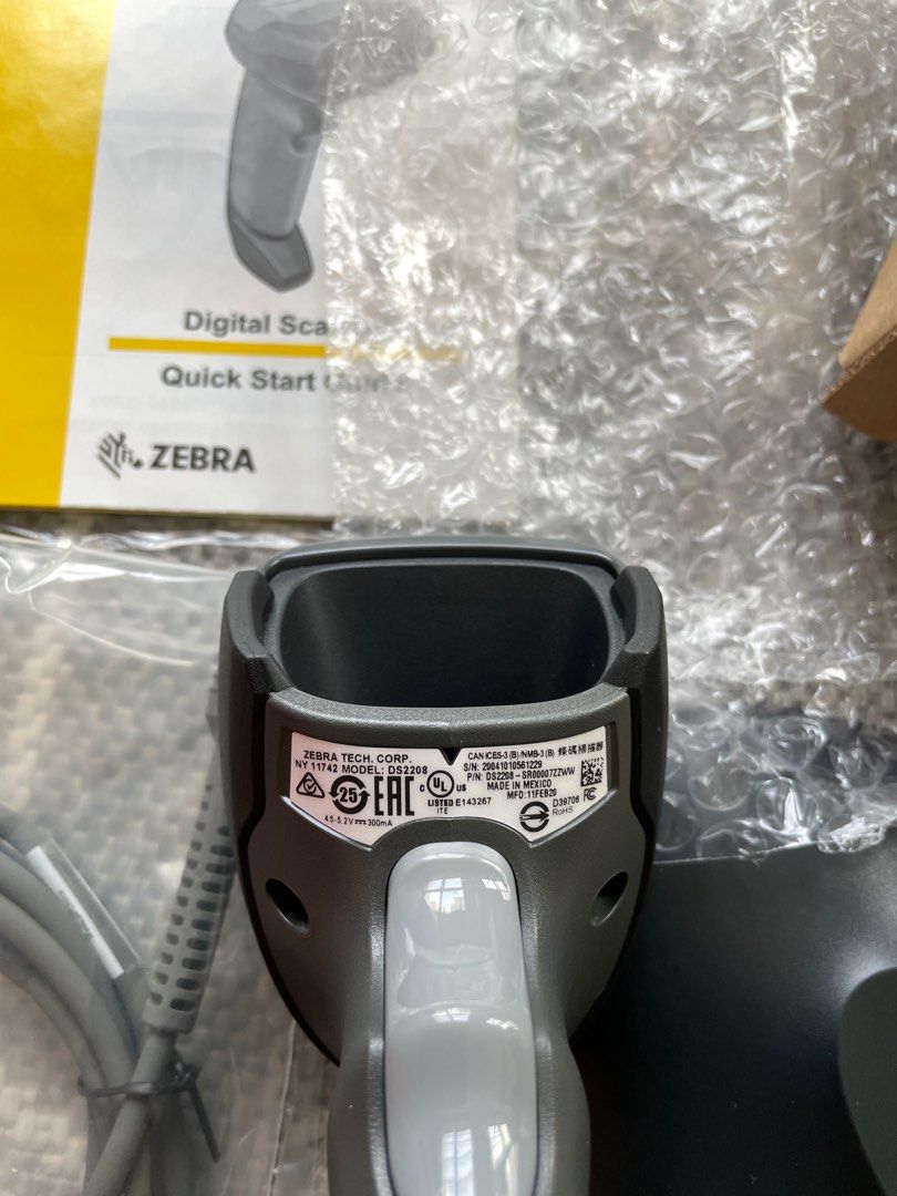 Zebra DS2208 Barcode Scanner Black (with stand), Computers & Tech ...