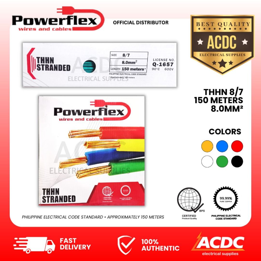 150 Meters THHN Powerflex Stranded Wire #4 Stranded Electrical Wire ...