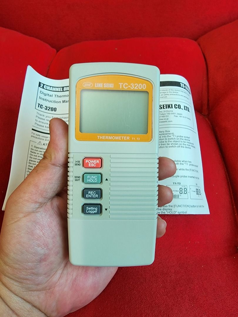 2 Channel Thermocouple Thermometer, Probe Thermometer, Type-K ...