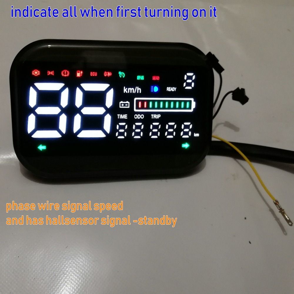 48v60v72v LCD DISPLAY Speedometer+Battery PowerLevel Indicator+Odometer ...