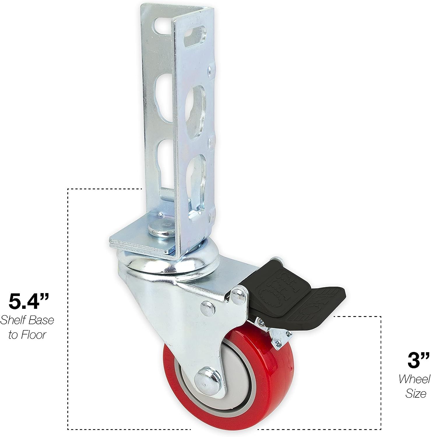 4pc - Storage Rack Caster Wheels (Adapts to Boltless Self Locking ...