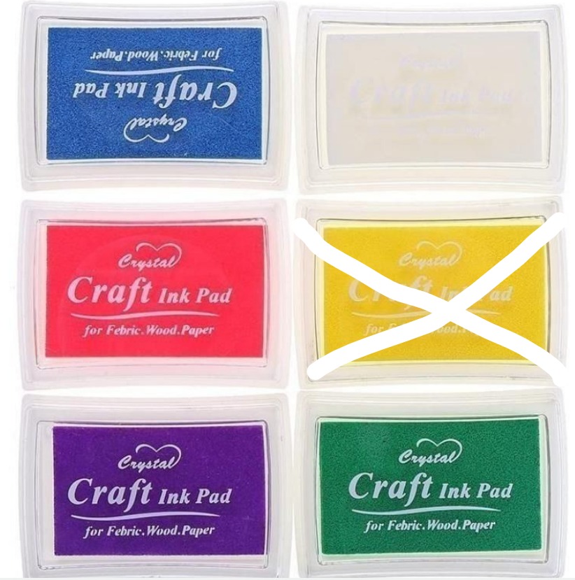 604) CCINEE 5 COLORS INK PADS - FOR RUBBER ART STAMPS/CRAFT STAMPS-INK ...