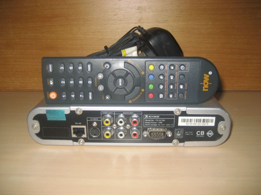 🌟🌟🌟 【NOW TV YX-5218A 寬頻電視】解碼器 機頂盒 連《原裝》遙控 及《原裝》AC 10V 1000mA 火牛 💥 適合還機 💥 HKT PCCW 網上行 💥 實物拍照 💥 不 ...
