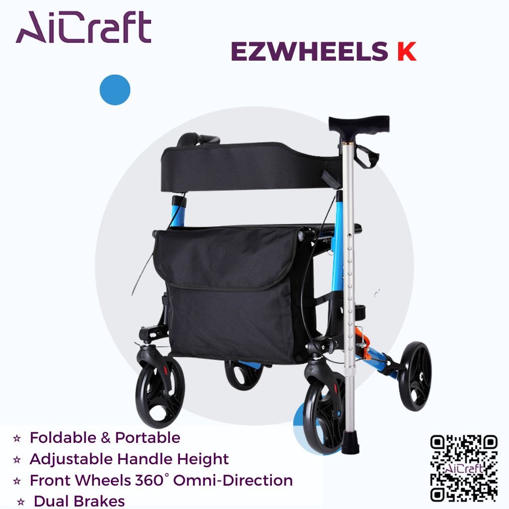 ♿ [SG STOCK] EZWheels-K Rollator Elderly Walker Trolley Senior Shopping ...