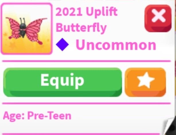 ADOPT ME 2021 UPLIFT BUTTERFLY!, Video Gaming, Gaming Accessories, In ...