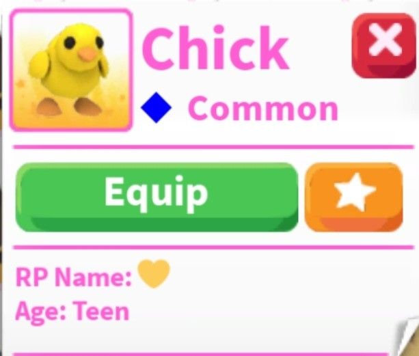 adopt me pet chick, Video Gaming, Gaming Accessories, In-Game Products ...