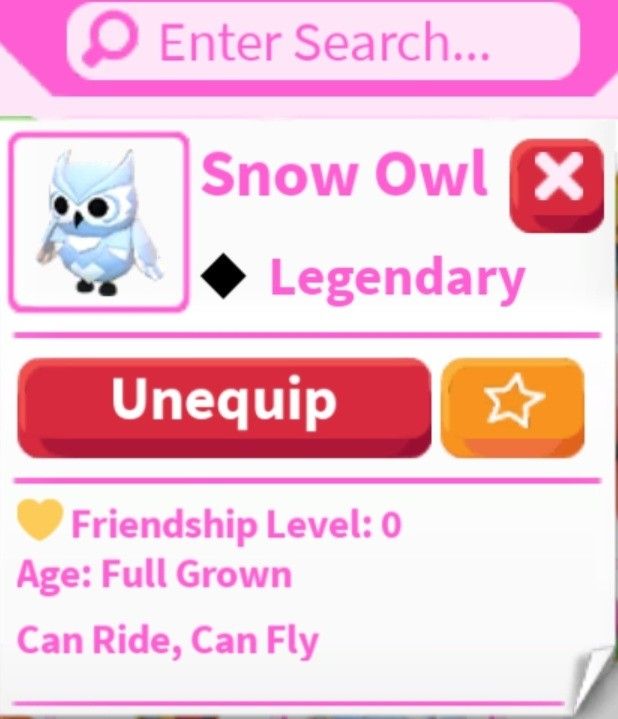 adopt me Snow Owl, Video Gaming, Gaming Accessories, In-Game Products ...