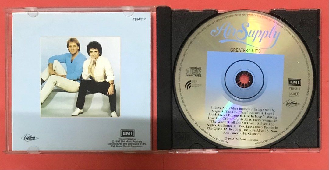 AIR SUPPLY - GREATEST HITS CD (NO BACK INLAY) , Hobbies & Toys, Music ...