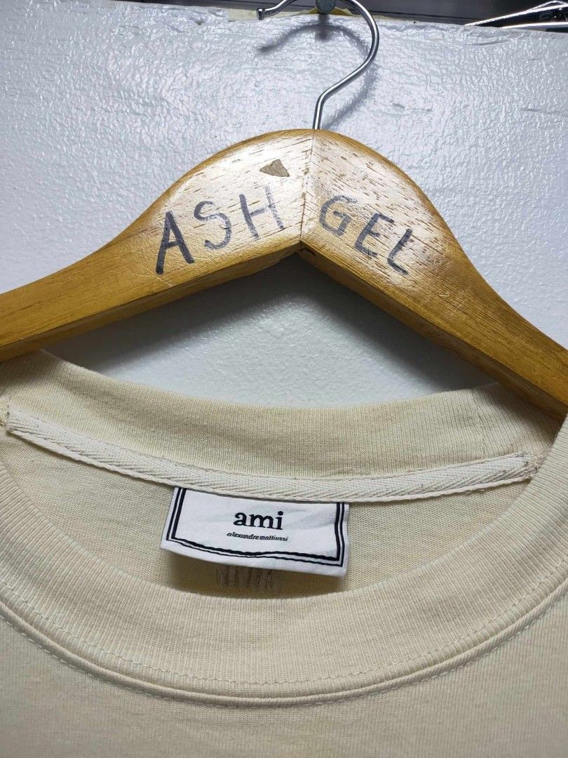 Ami Paris Face Woven Label Tshirt(Cream) on Carousell