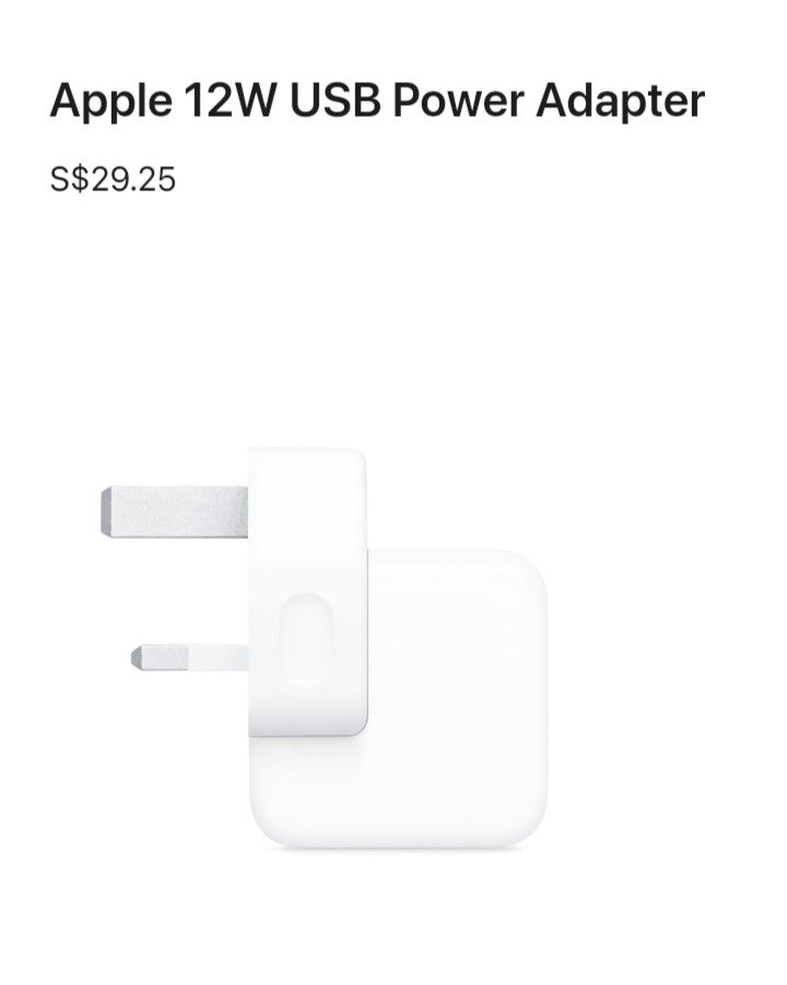Apple 12W USB Power Adapte, Mobile Phones & Gadgets, Mobile & Gadget ...