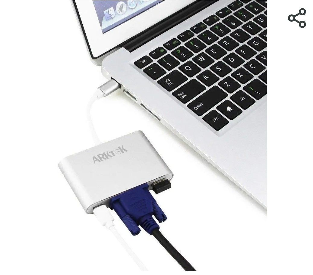 ARKTEK USB-C to VGA Adapter USB Type C to VGA with USB 3.0 and USB-C ...