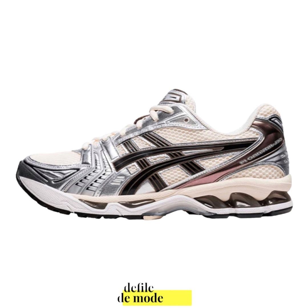 ASICS GEL-KAYANO 14 CREAM BLACK METALLIC PLUM, Fesyen Pria, Sepatu ...