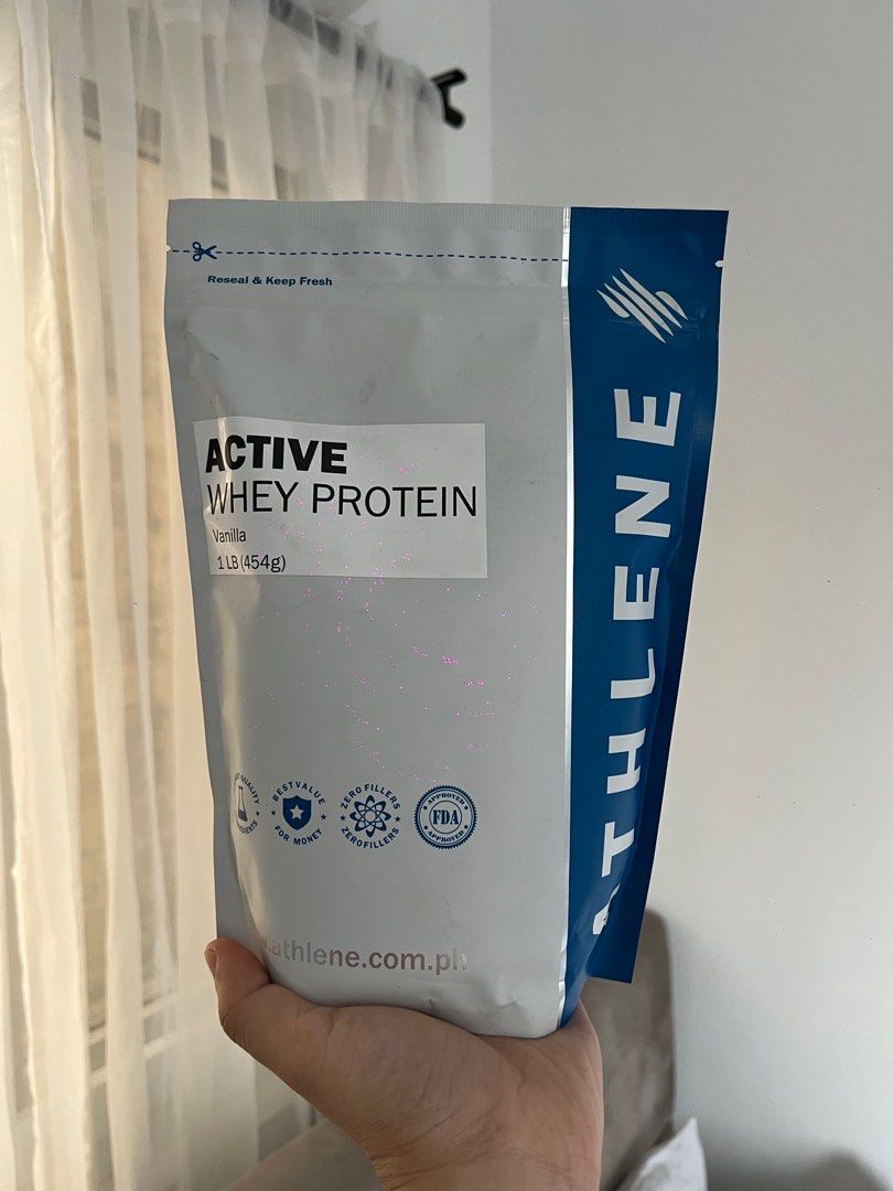 ATHLENE ACTIVE Whey Protein 1lb (Vanilla), Health & Nutrition, Health ...