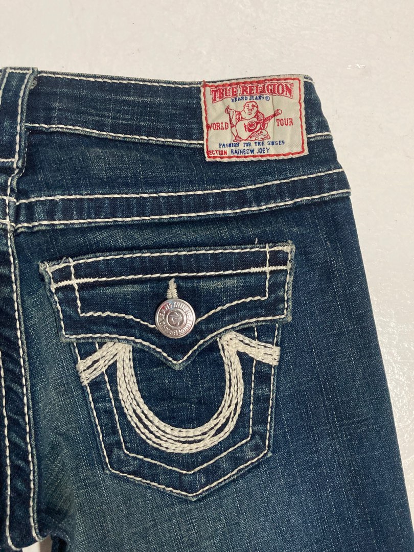 Authentic True Religion Joey Rainbow White semi Thick Threads for Women ...
