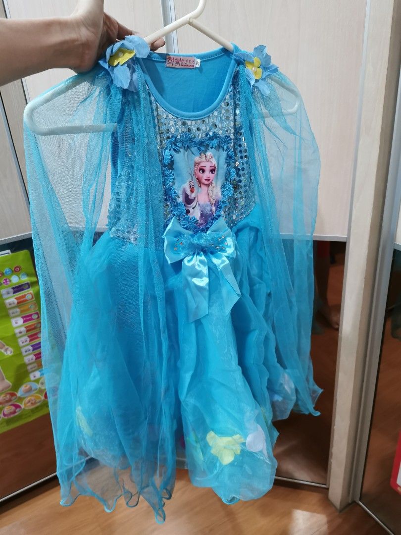 Baju Elsa Frozen Dress, termasuk rambut, Bayi & Anak, Baju Anak ...