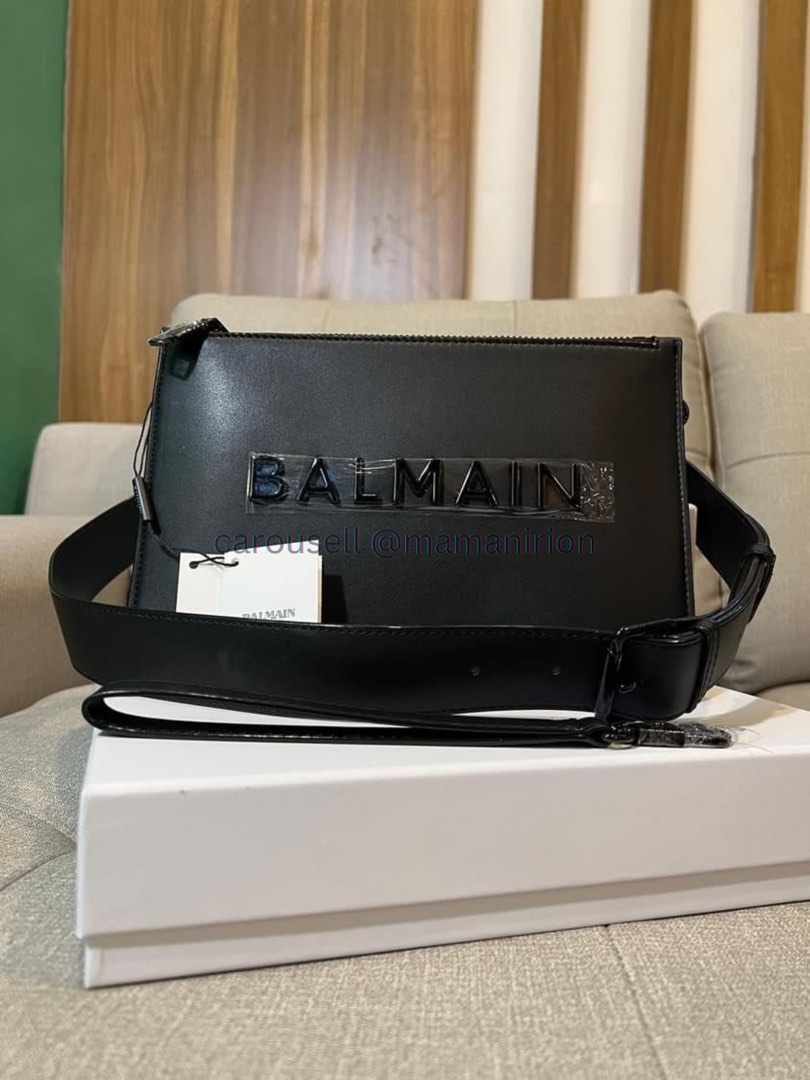 BALMAIN Black Bag Leather, Luxury, Bags & Wallets on Carousell
