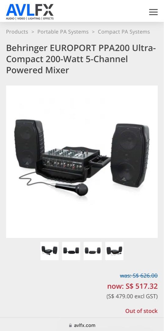 Behringer Sound System Portable PA, Audio, Portable Audio Accessories ...