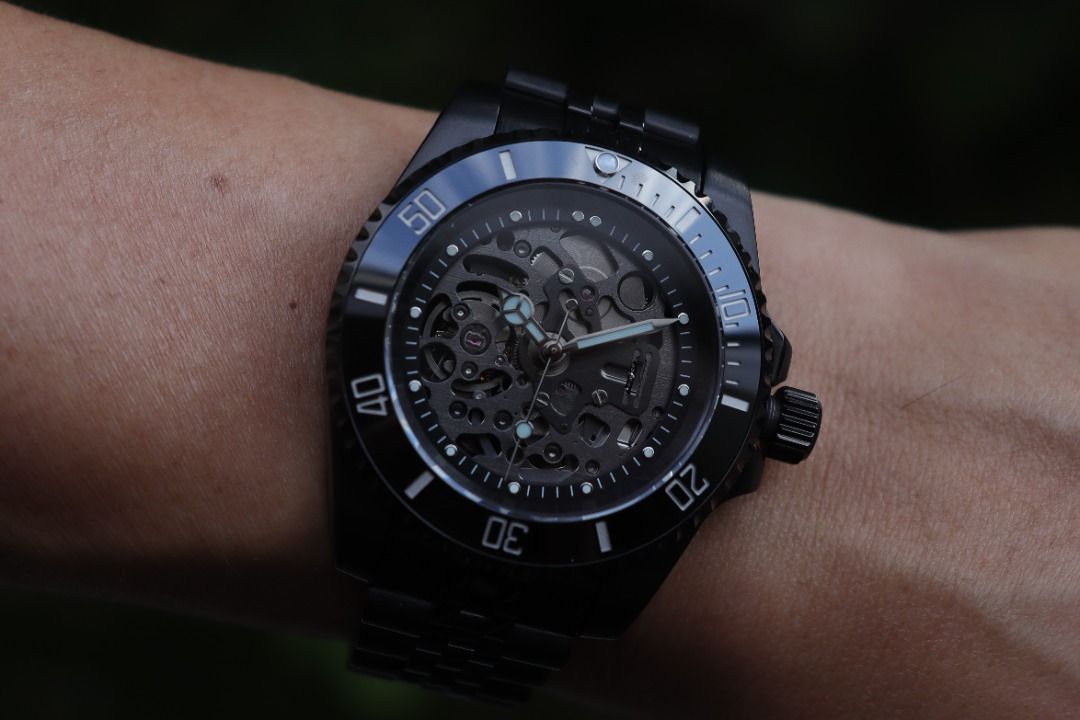 Black Skeleton Submariner Seiko Mod Watch- No Seiko Logo- NH72 ...