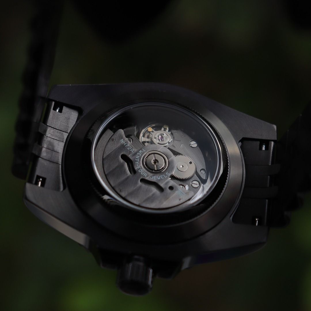 Black Skeleton Submariner Seiko Mod Watch- No Seiko Logo- NH72 ...