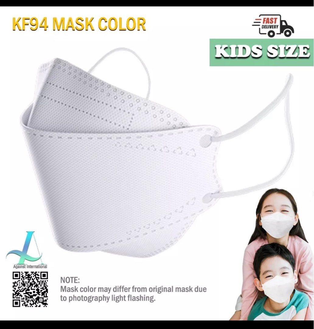 Brand New individual pack KF94 kids white face masks, Health ...