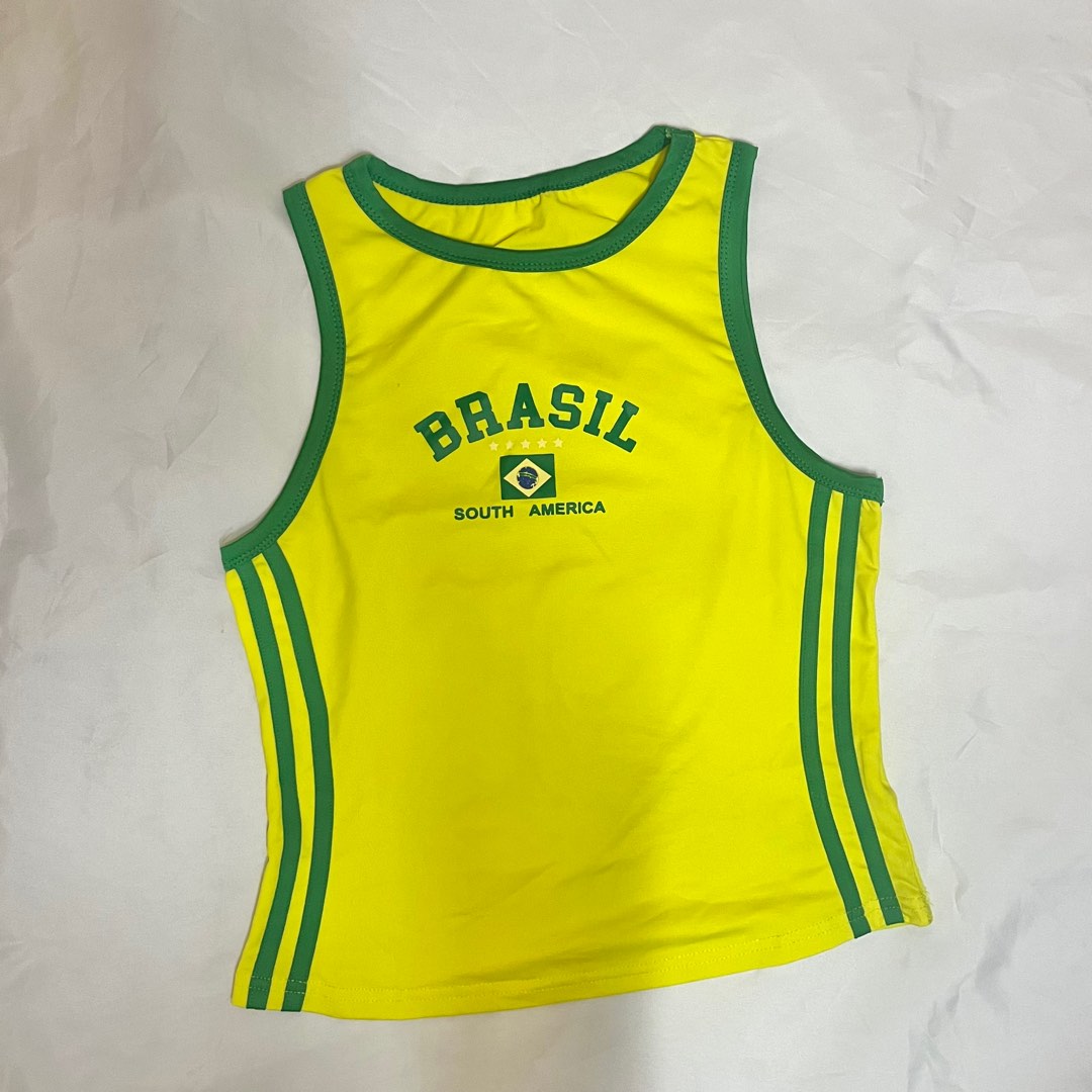 blokecore brazil tank top, Women's Fashion, Tops, Sleeveless on Carousell