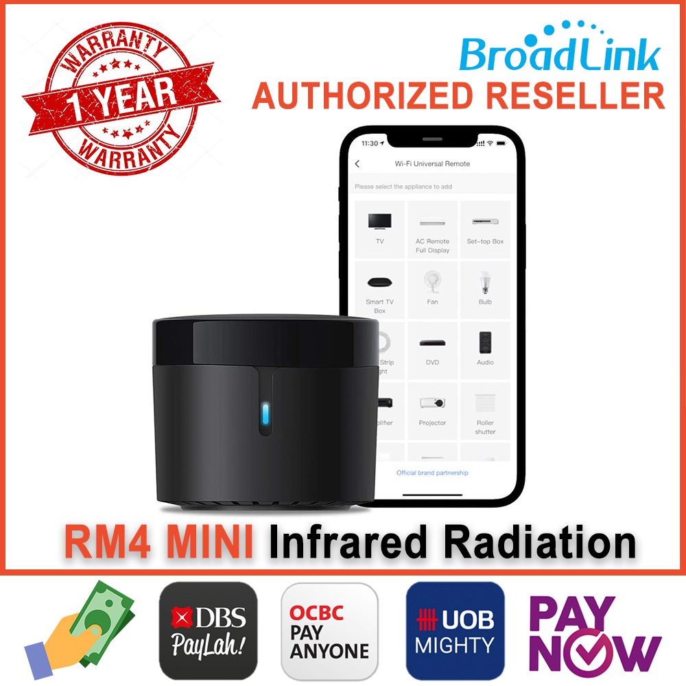 BroadLink RM4 Mini WiFi Smart Universal IR Remote Control, Smart Home ...