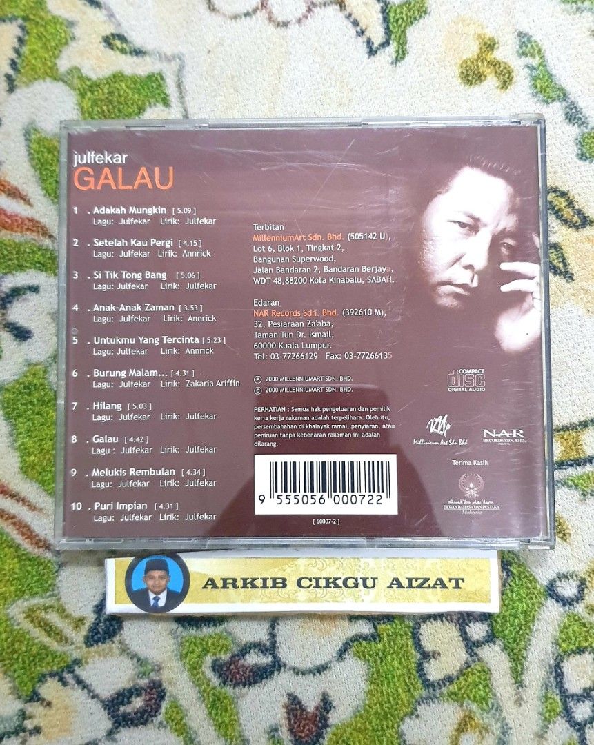CD JULFEKAR - GALAU (1ST PRESS), Hobbies & Toys, Music & Media, CDs & DVDs on Carousell