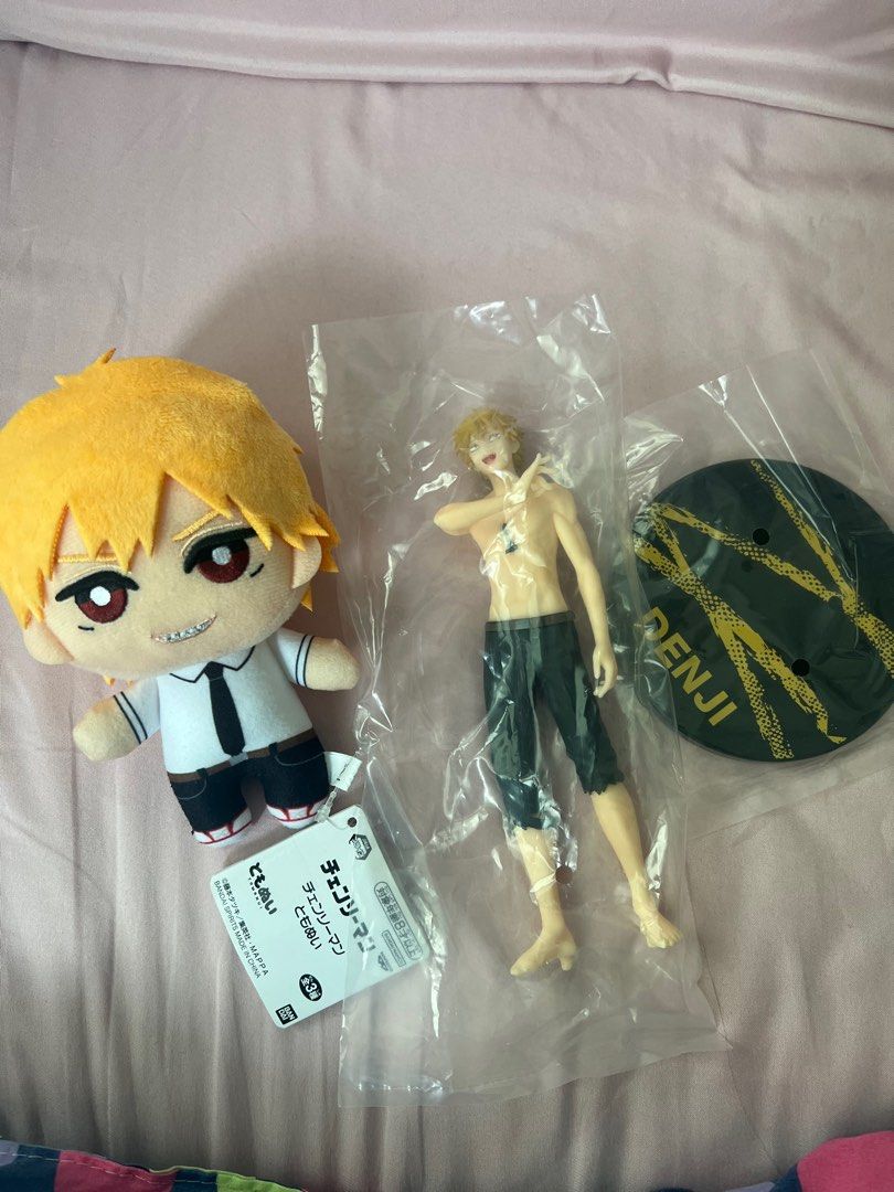 Chainsaw man Denji figurine and plushie, Hobbies & Toys, Toys & Games on Carousell